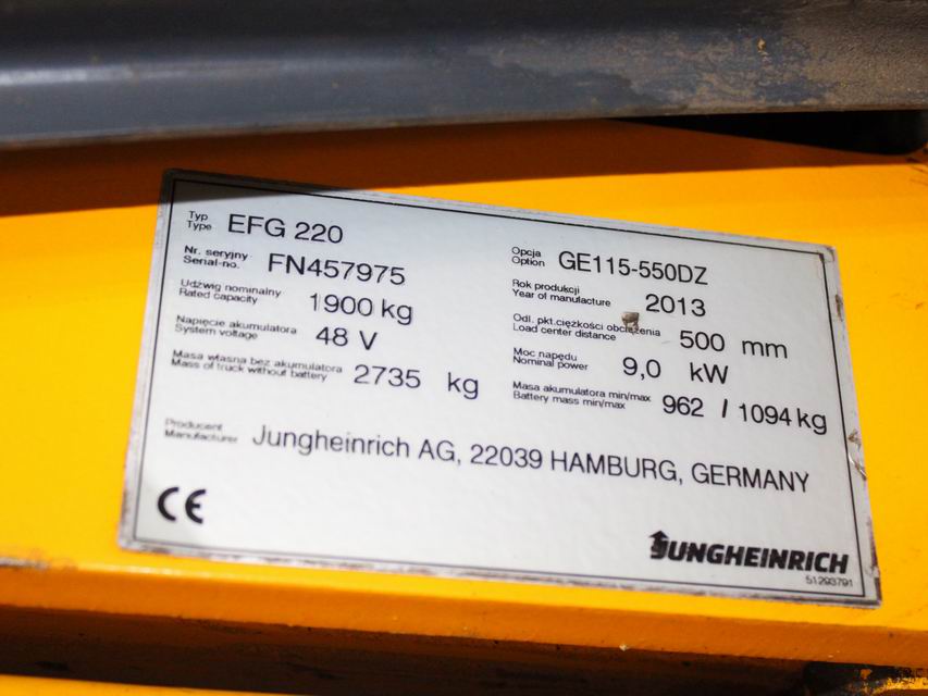 Jungheinrich EFG 220 GE115-550DZ Eléctrica de 3 ruedas Triplex ...